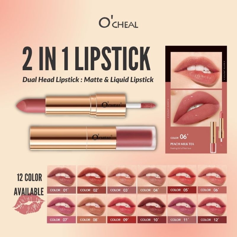 Jual COD READY STOCK O'cheal 2in1 Liquid Lipstick Matte Best Color ...