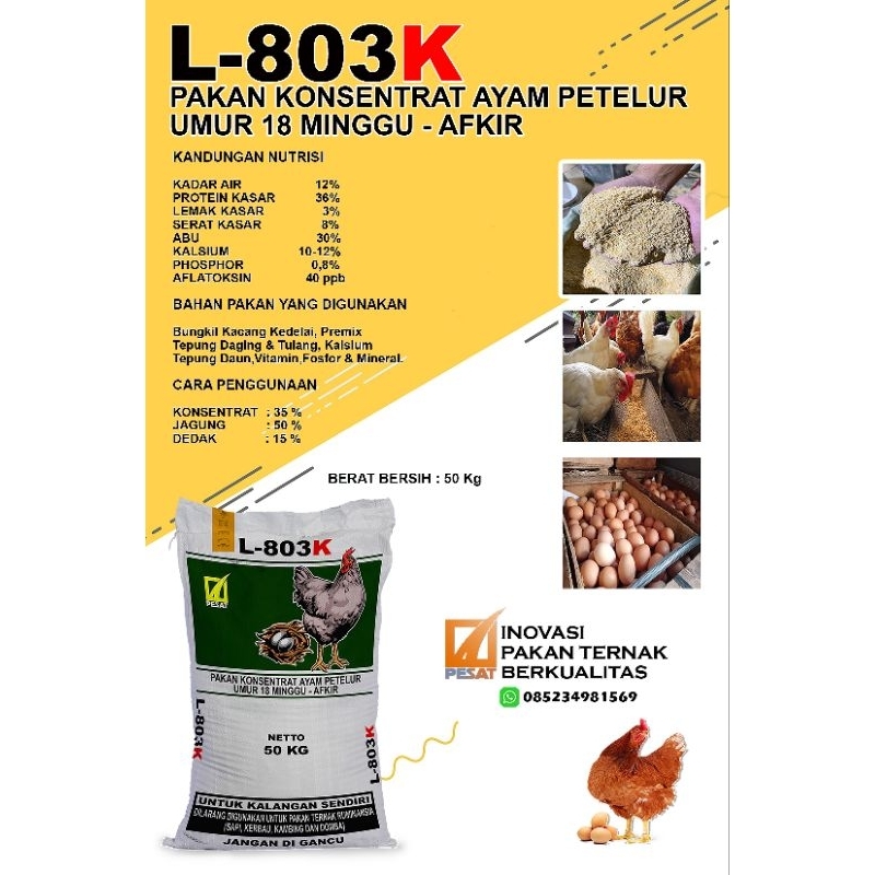 Jual Pakan konsentrat ayam petelur CP 36% umur 18 minggu - afkir kemasan 1kg | Shopee Indonesia