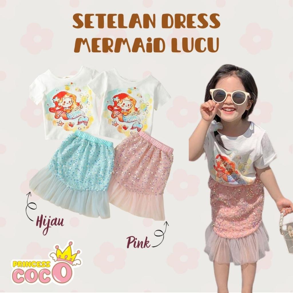 Jual [PRINCESS COCO] 1-9 Tahun Dress Mermaid Setelan Baju Pesta Anak ...