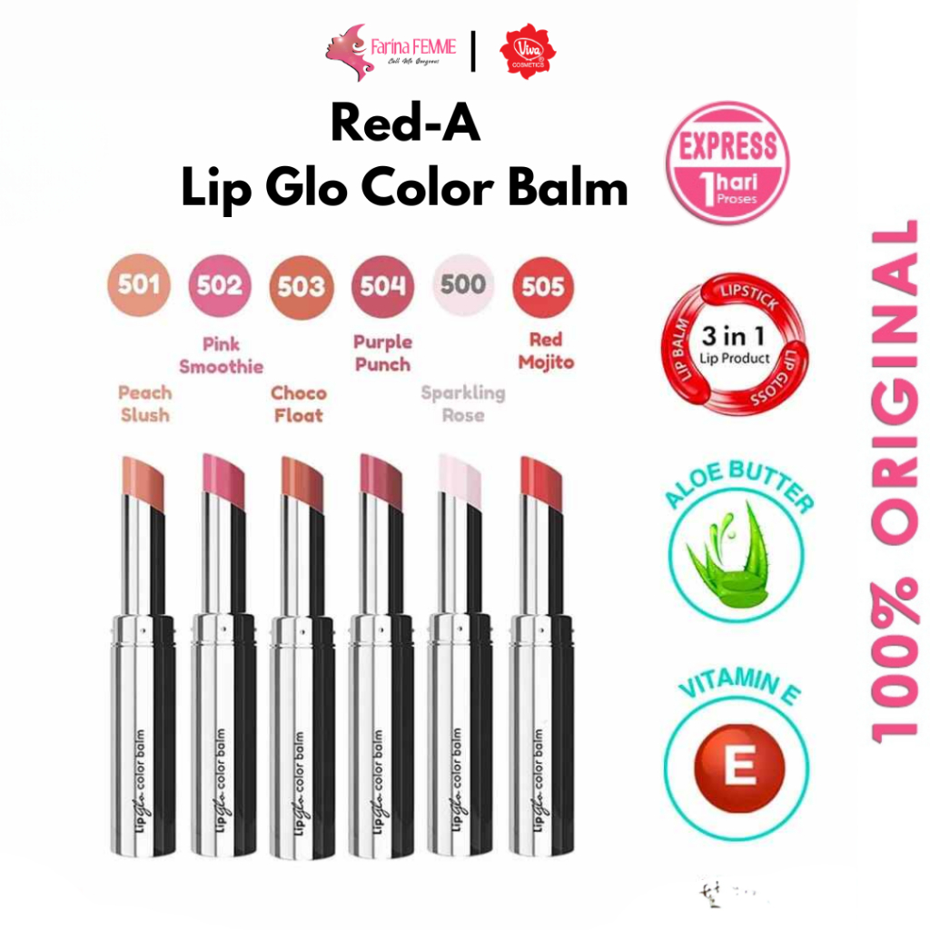 Jual FEMME || Red-A Lip Glo Color Balm 3 in 1 - LIPBALM, LIPGLOSS ...