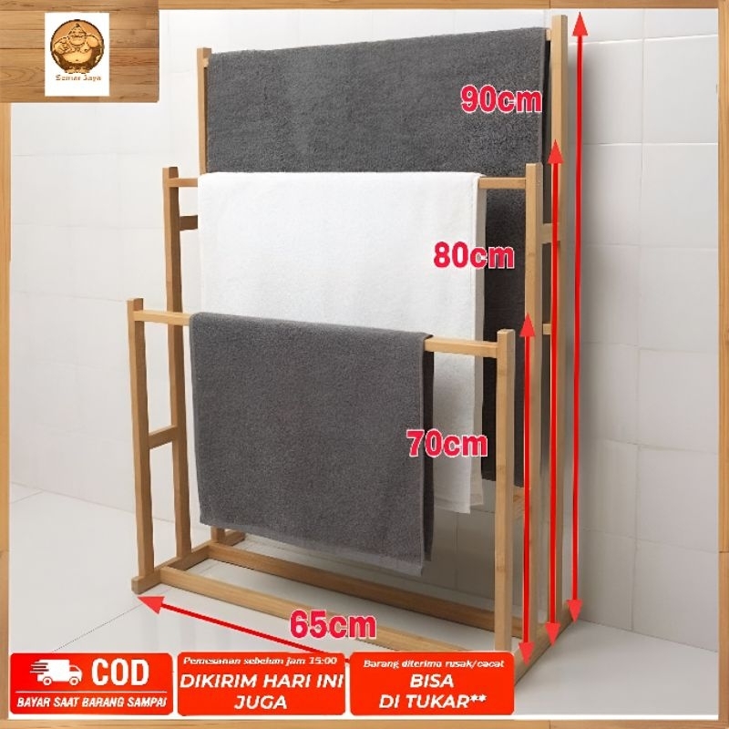 Jual RAK HANDUK / TEMPAT JEMURAN HANDUK AESTHETIC KAYU / RAK KAMAR ...
