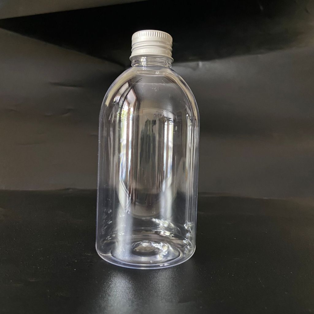 Jual Botol Oval 250ml Bening Tutup Ulir Aluminium / Botol Ulir Aluminium Oval 250ml Clear ...