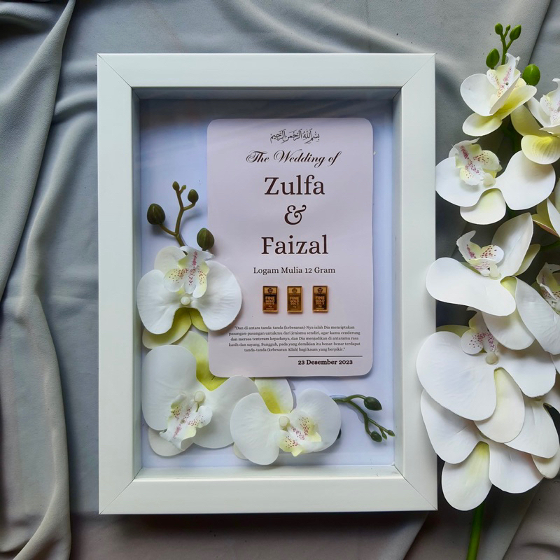 Jual Bingkai Mahar Akrilik Anggrek / Frame Mahar Transparan / Mahar ...
