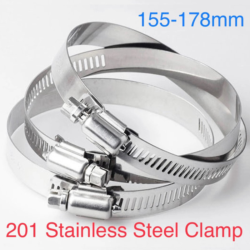 Jual Klem Pipa Selang Hose 155-178mm Pipe Clamp 201 Stainless Steel ...