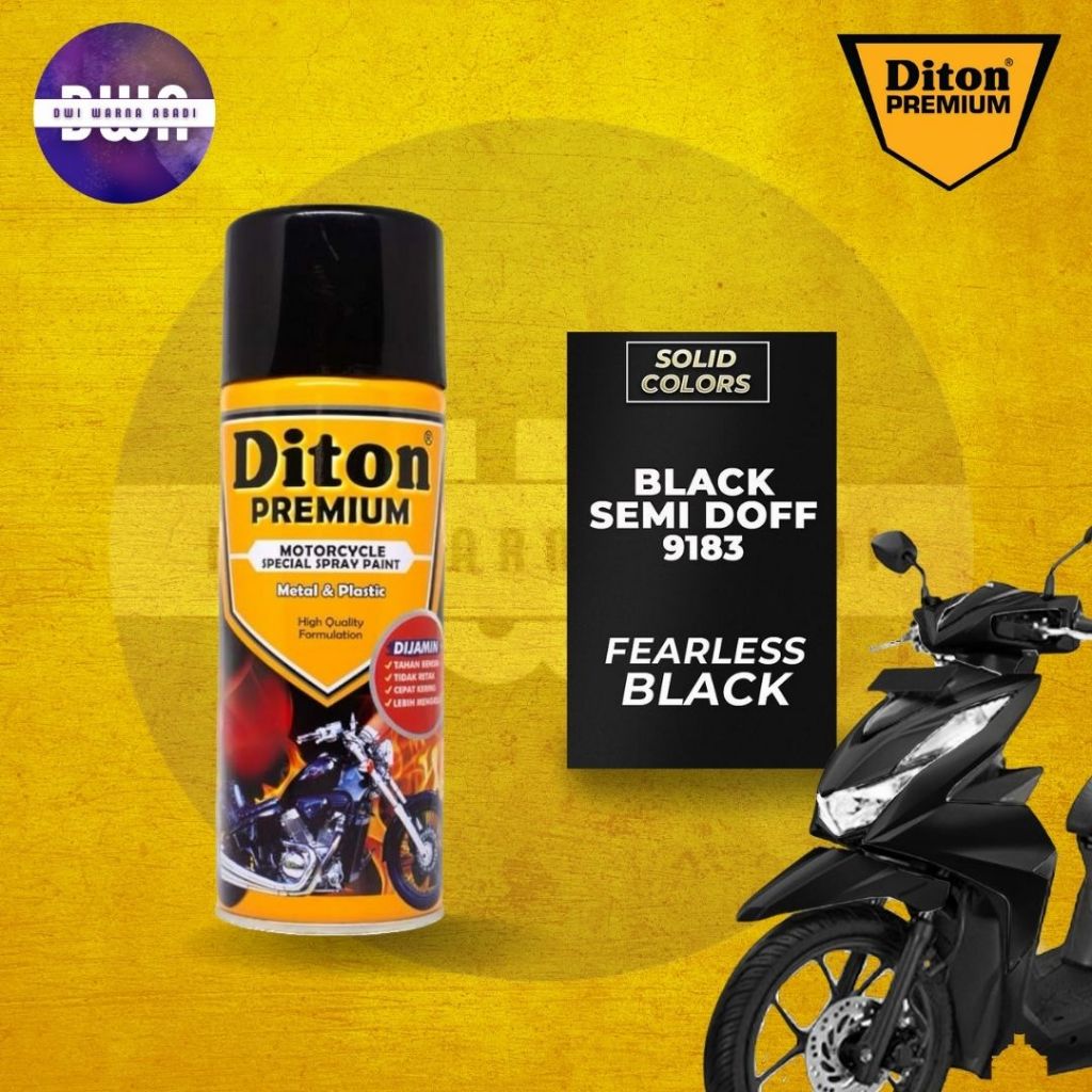 Jual Cat Semprot 9183 Black Semi Doff 400cc Diton Premium Pylox ...