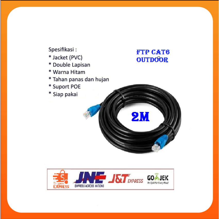 Jual Kabel FTP Cat6 Siap Pakai Kabel Outdoor 2 Meter | Shopee Indonesia