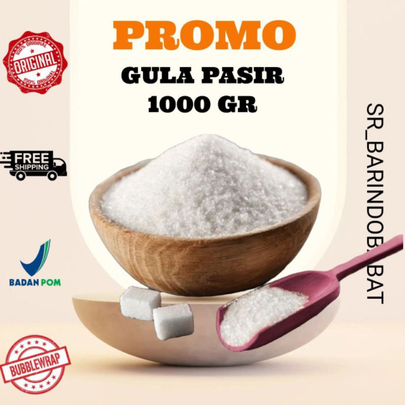 Jual 1000 GR GULA PASIR LOKAL MURAH 1 KG | Shopee Indonesia