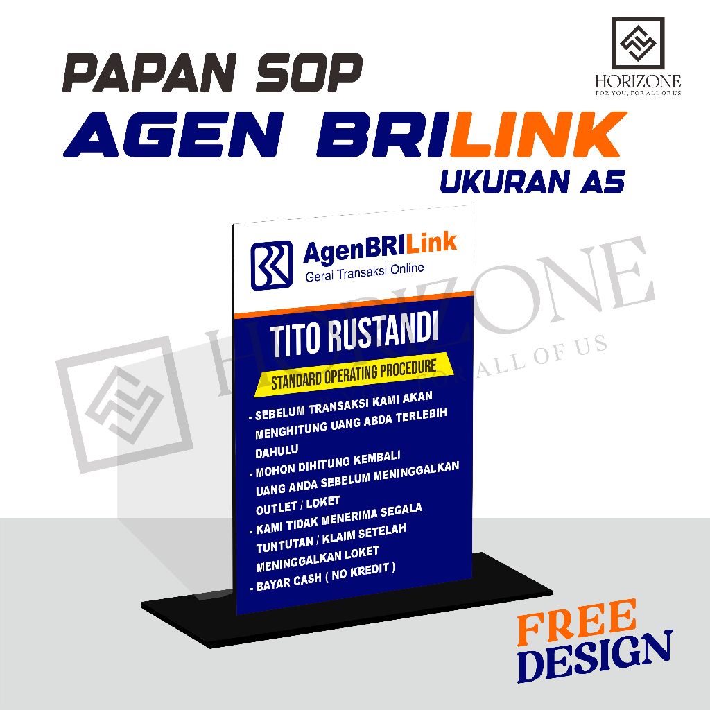 Jual STANDING AKRILIK SOP BRILINK A5 | Shopee Indonesia