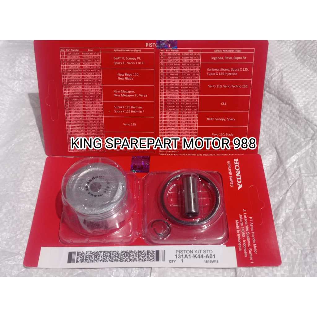 Jual PISTON KIT RING SEHER SET HONDA BEAT POP BEAT ESP UKURAN STANDAR ...