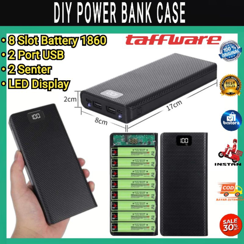 Jual DIY Power Bank Case 8x18650 2 Port Display - A8 - Taffware ...