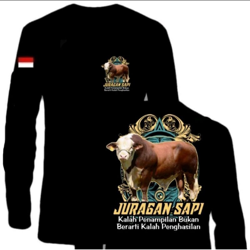 Jual KAOS PANJANG JURAGAN SAPI INDONESIA SABLON DTF | Shopee Indonesia