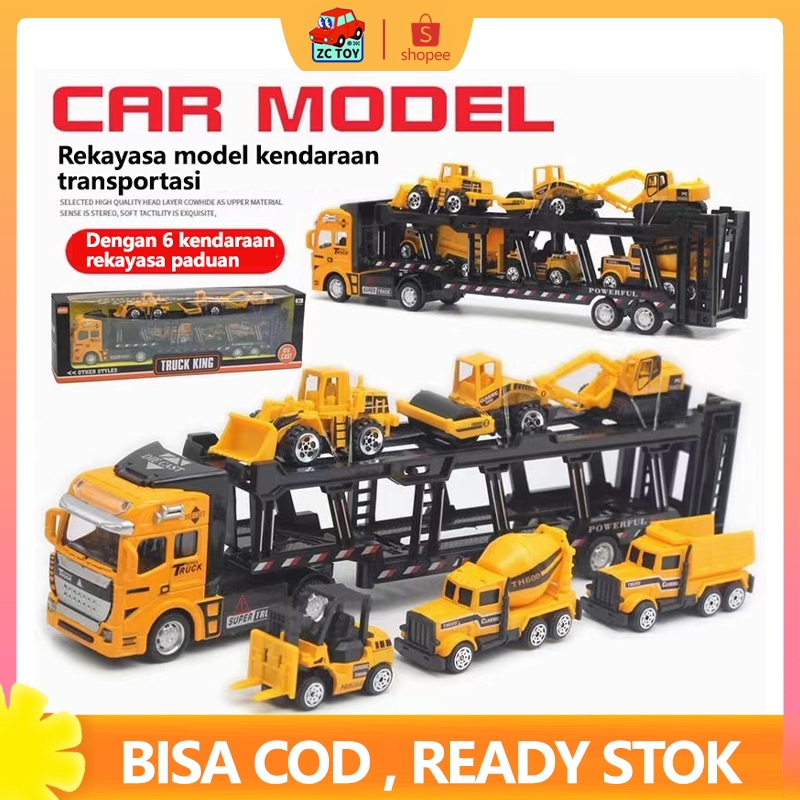 Jual ZCTOY 6 IN 1 Pull Back Paduan Kendaraan Truk Container Pengangkut ...