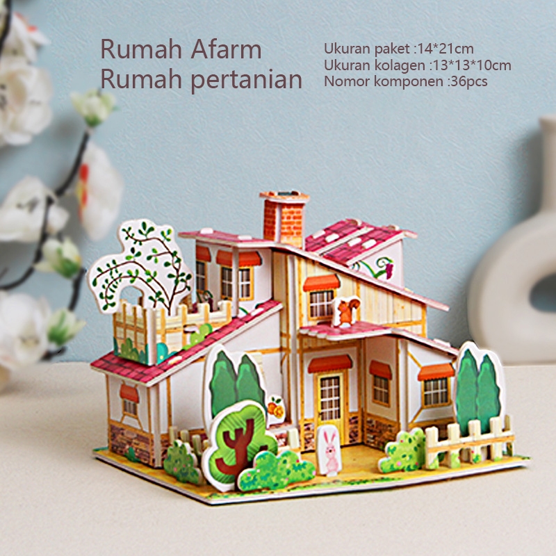 Jual FUNTOY DIY Mainan Puzzle 3D Paper HOUSE Maina Puzzle Edukasi ...