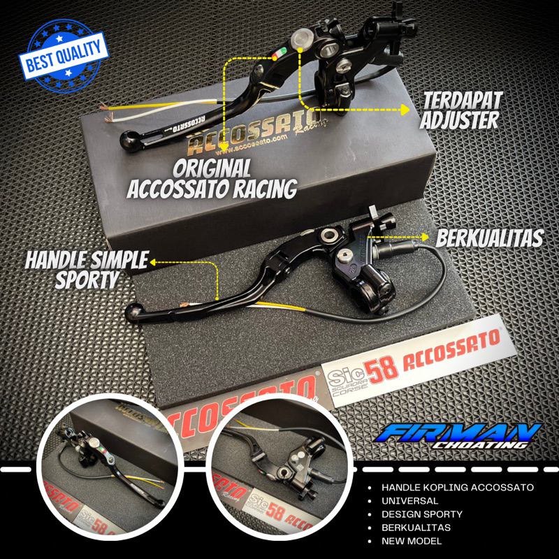 Jual HANDLE KOPLING CLUTCH ACCOSSATO CF009 HITAM NEW MODEL KIT KOPLING ...