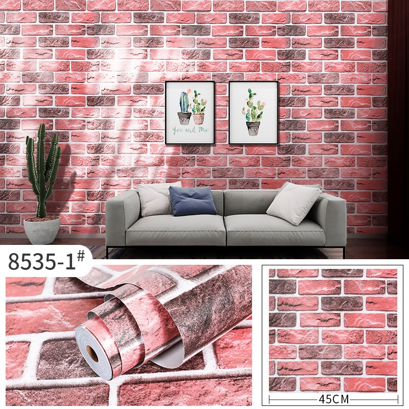 Jual Wallpaper Dinding Bata Bakar Merah 3D 9m s/d 10m x 45cm | Shopee ...