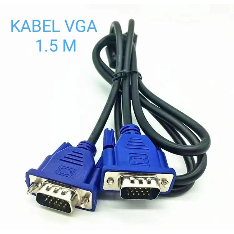 Jual KABEL VGA 1.5m MALE TO MALE / KABEL VGA 1.5 Meter | Shopee Indonesia