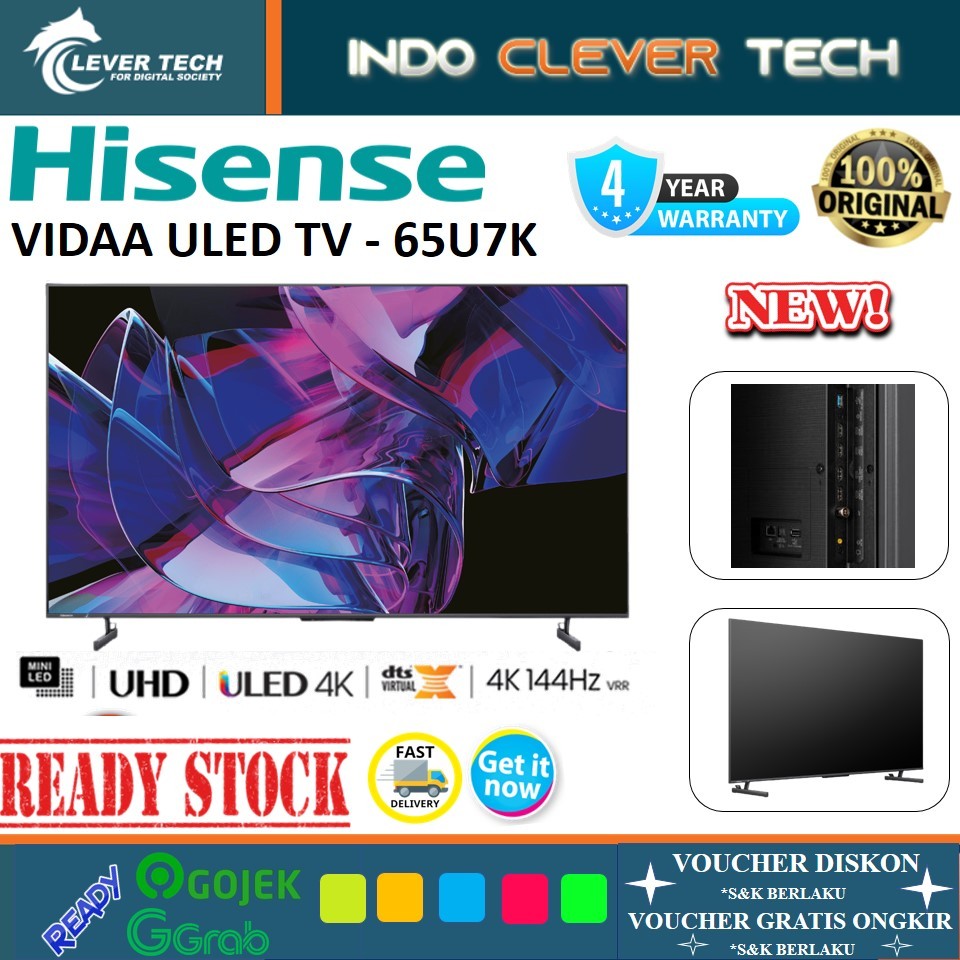 Jual Hisense 65U7K 65 inch 4K Mini ULED High Flash Smart Android TV - 65U7K | Shopee Indonesia