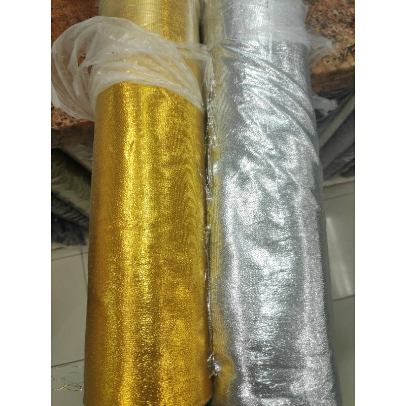Jual Kain Metalik Emas Perak Lame u Natal Dekor | Shopee Indonesia
