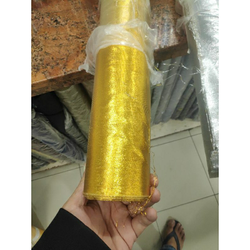 Jual Kain Metalik Emas Perak Lame u Natal Dekor | Shopee Indonesia