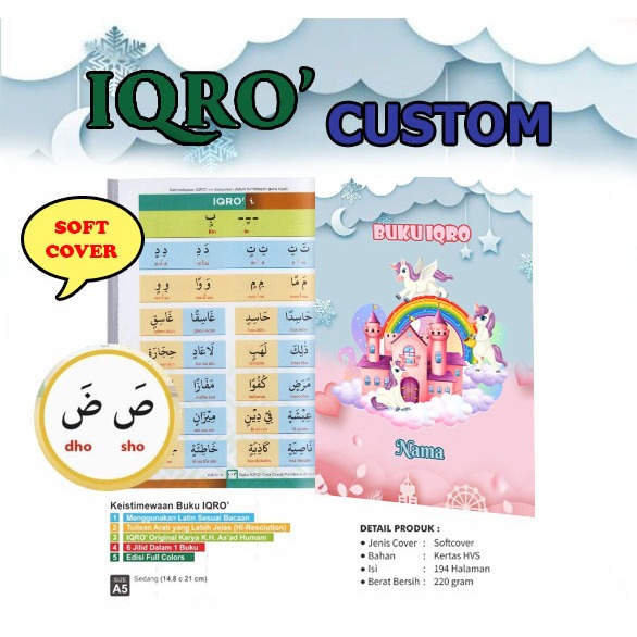 Jual (Soft Cover : Iqro Custom Nama Foto) Iqro dan Juz Amma Iqro untuk ...