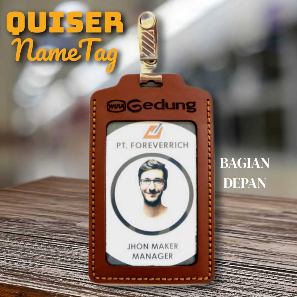 Jual Id Card Penjepit Saku / Name Tag Holder Free Custom Logo & Nama ...