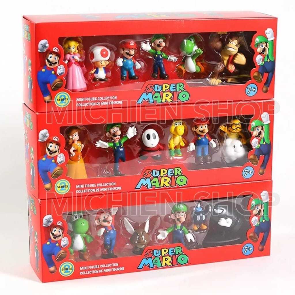 Jual Super Mario Bros Figure and Friends Topper Kue Pajangan Mainan box ...