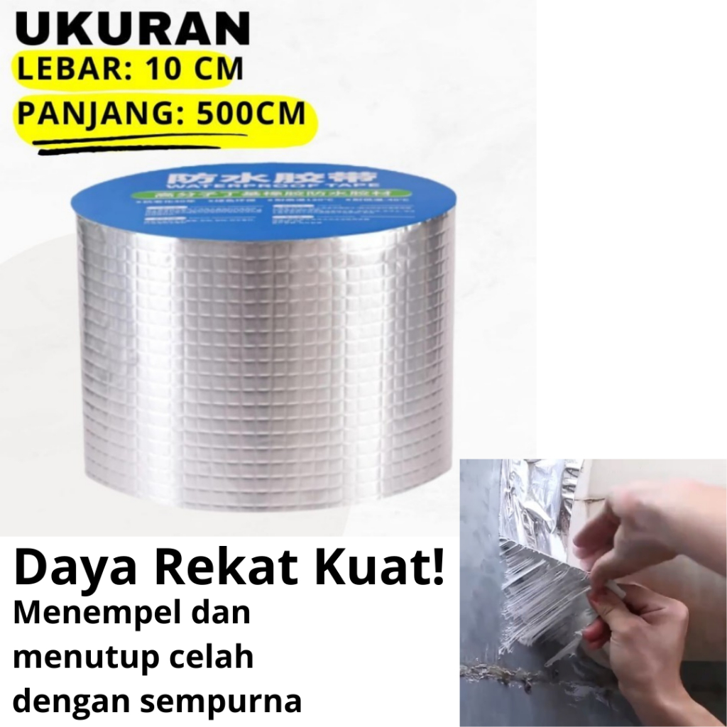 Jual Lakban Anti Bocor Penambal Atap Genteng Kanopi Asbes Retak dan Rembes Waterproof Tape ...