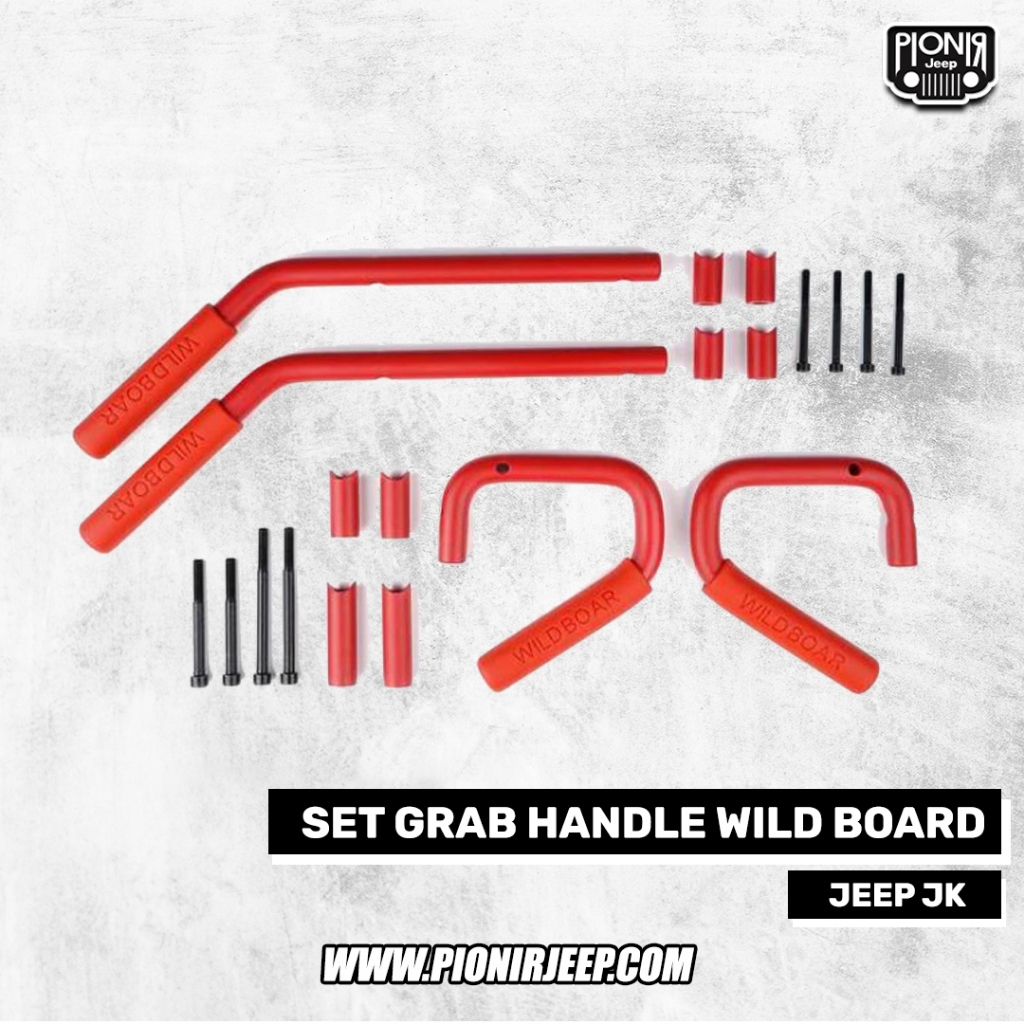 Jual Grab handle Wildboard RED Set depan belakang / Pegangan Tangan Merah Mobil Jeep JK | Shopee ...