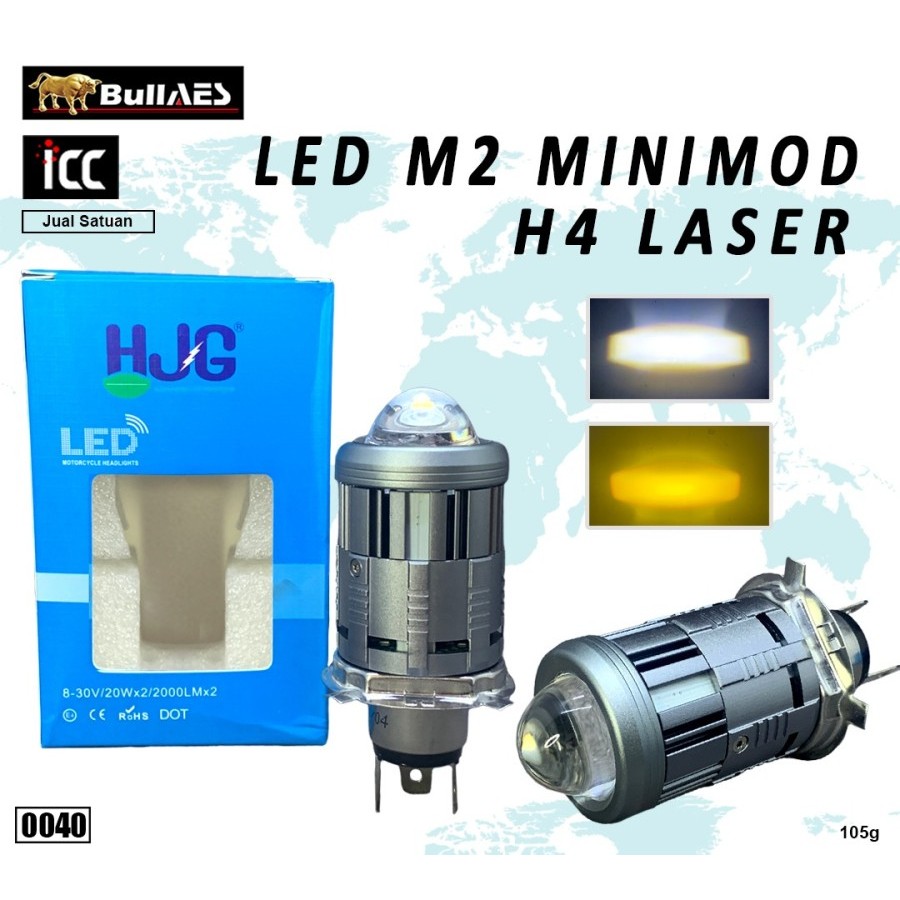 Jual Lampu Led H4 LASER Hi Loo Beam Dual Colour MINIMOD M2 Merk AES ...