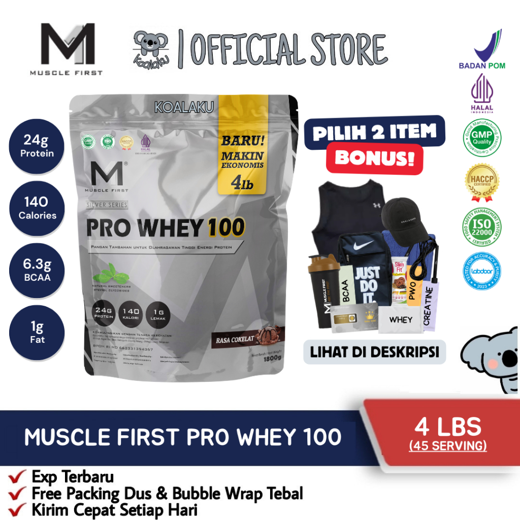 Jual Muscle First Pro Whey 100 4lbs 4 lbs 1.8 kg Susu Whey Protein Diet ...
