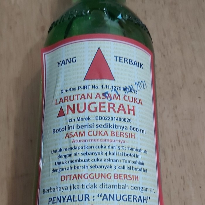 Jual LARUTAN ASAM CUKA CAP ANUGERAH 600 ML | Shopee Indonesia
