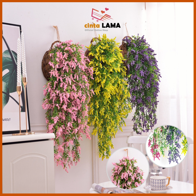 Jual Bunga Hias Plastik Tanaman Rambat Juntai Lavender Artificial ...