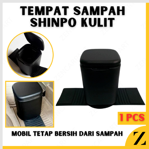 Jual Tempat Sampah Mobil Tong Sampah Mobil Kotak Kulit Shinpo Car Trash Bin Hitam Dustbin ...