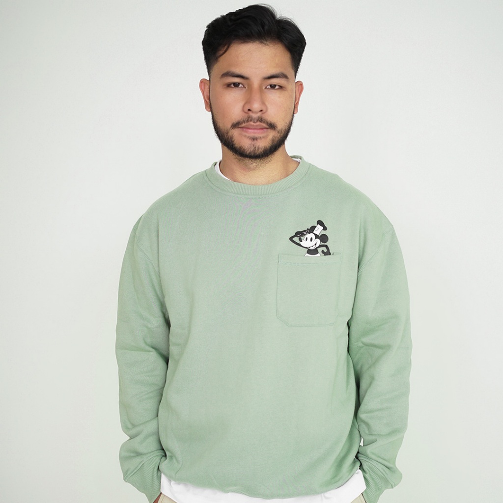 Jual Russ x Disney Sweater Crewneck Mickeycn02 Sage | Shopee Indonesia