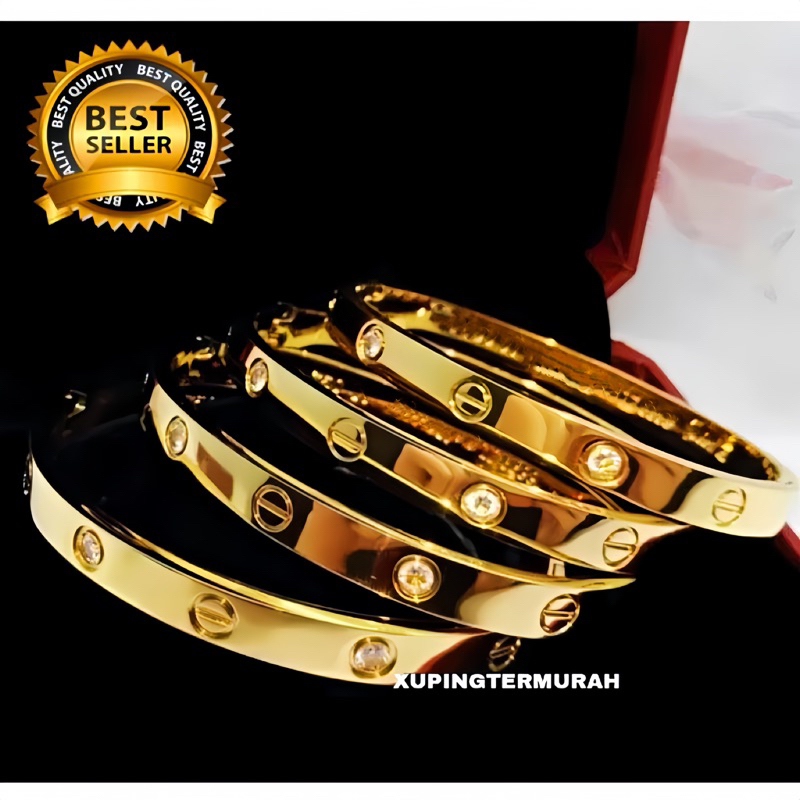 Jual Gelang Titanium Wanita PREMIUM Permata Lapis Emas GTT001-002 LB ...