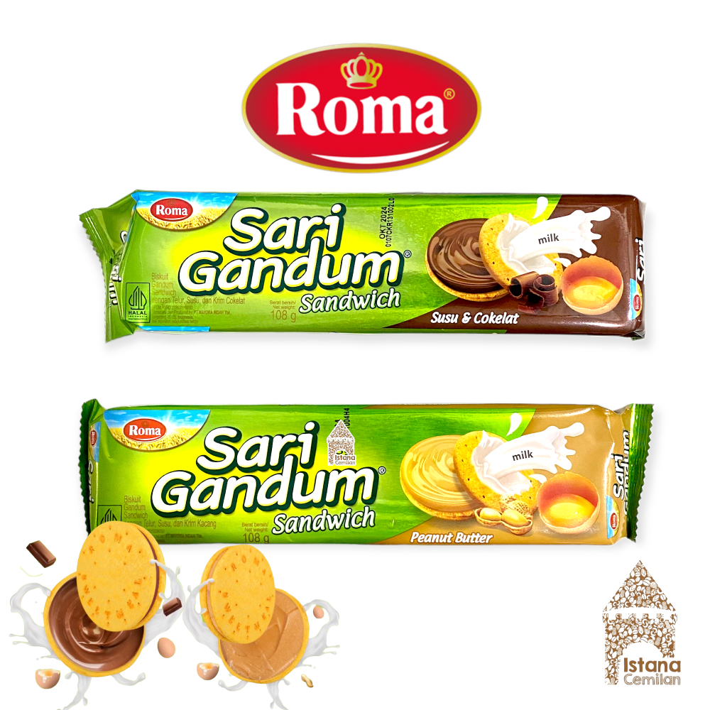 Jual Roma SARI GANDUM Biskuit Sandwich 108 Gram | Shopee Indonesia