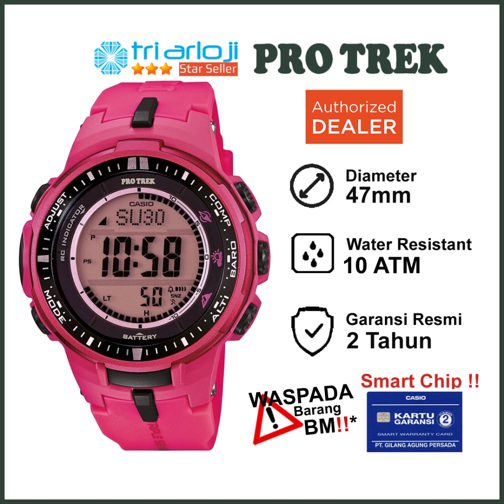 Jual Casio PROTREK PRW-3000-4BDR Jam Tangan Digital Outdoor PRW3000 ...