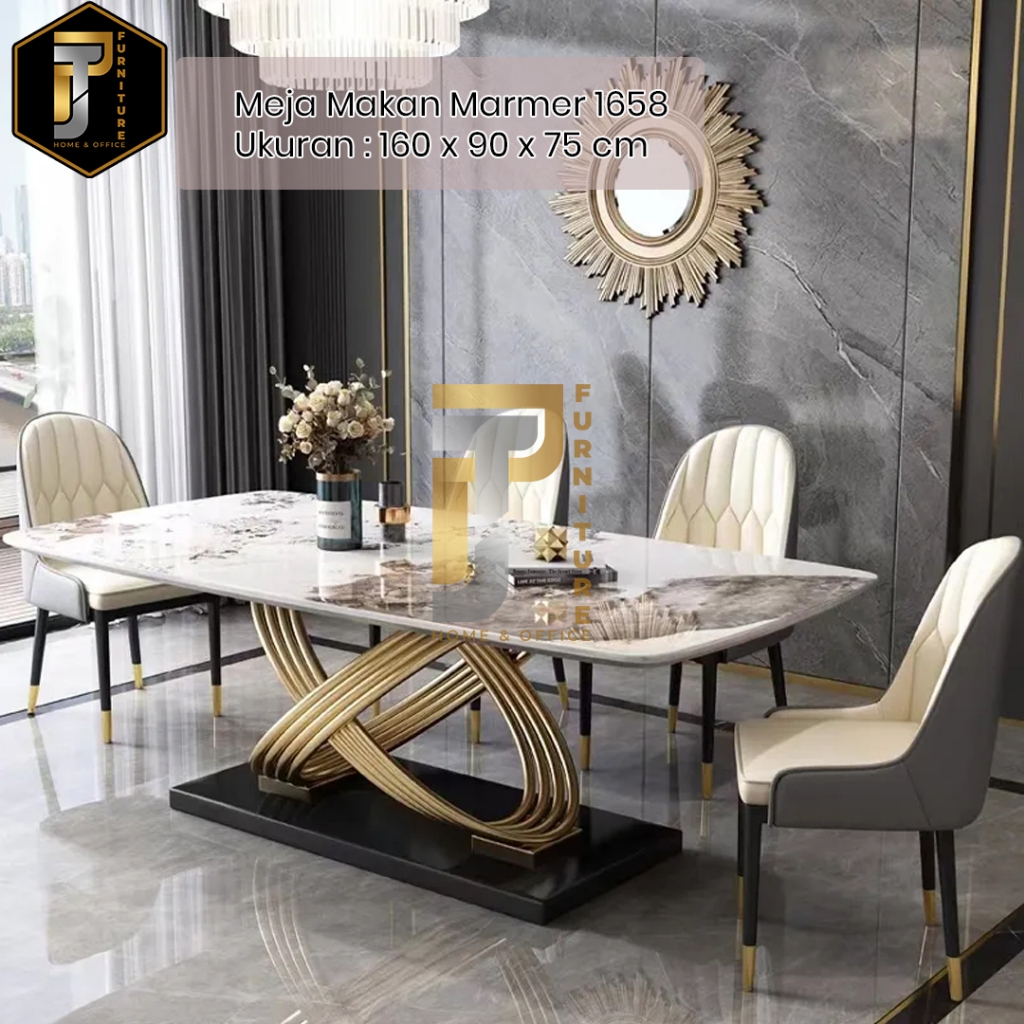 Jual Marble Dining Table Set/Meja Makan Import Marmer 6 Kursi Murah ...