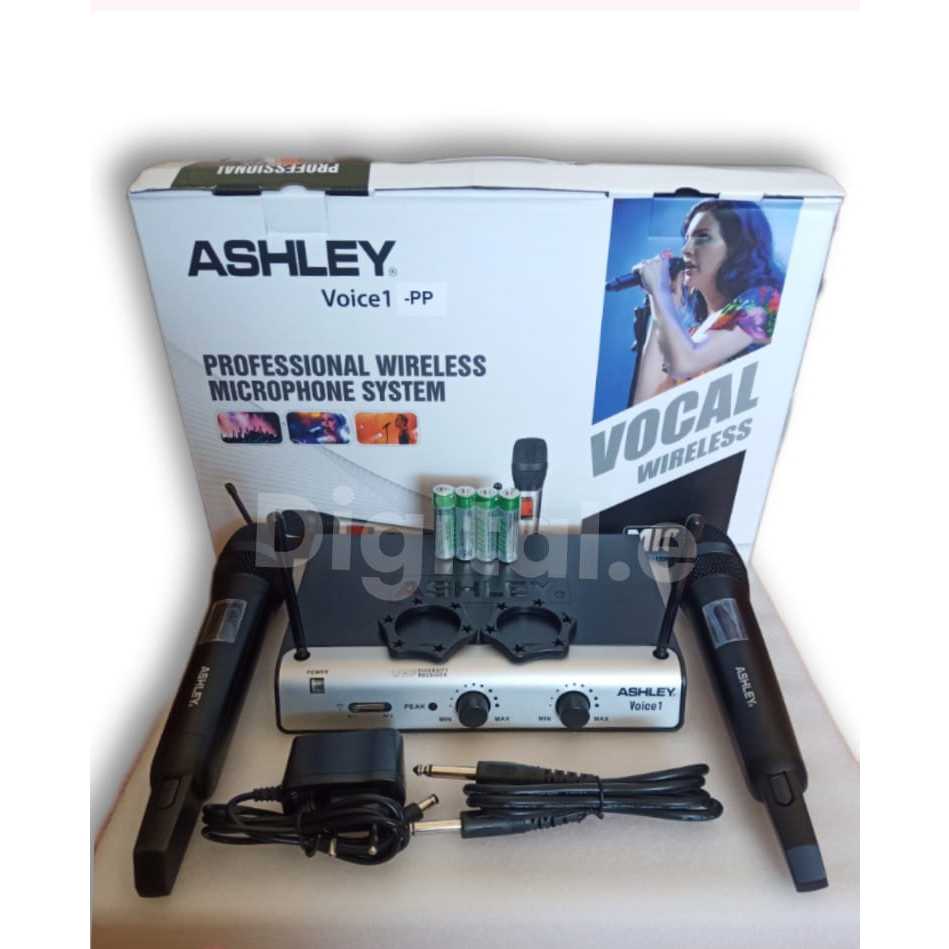 Jual Mic Wireless Ashley Voice1/Voice-1 isi 2 mic pegang Original ...