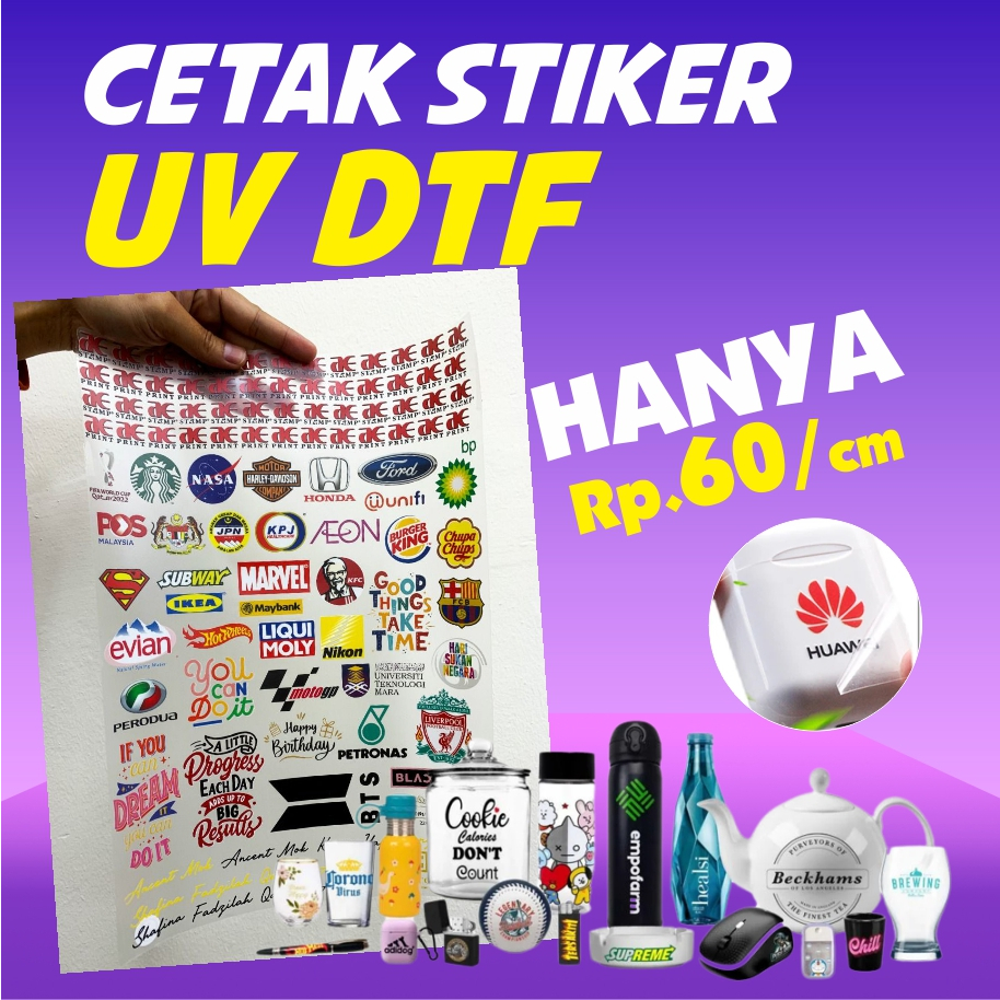 Jual Cetak stiker UV DTF/ Decal kering | Shopee Indonesia