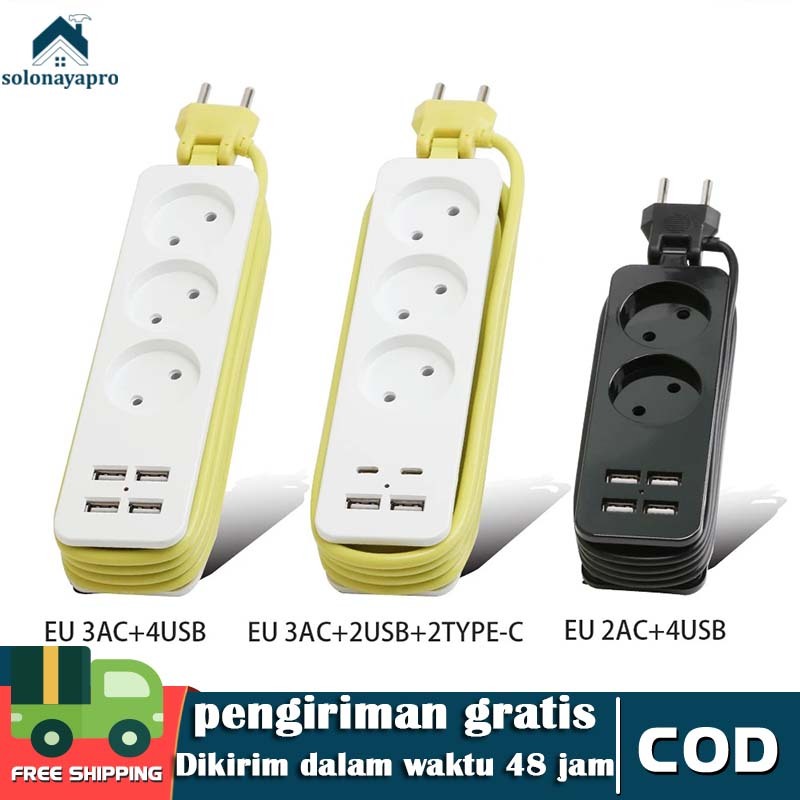 Jual Colokan Listrik Traveling Stop Kontak Traveling Stop Kontak USB 4 Port KUALITAS BAGUS ...