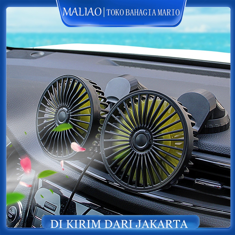 Jual Portable Car Fan/Flash mobil F404 mobil USB double-head fan air ...
