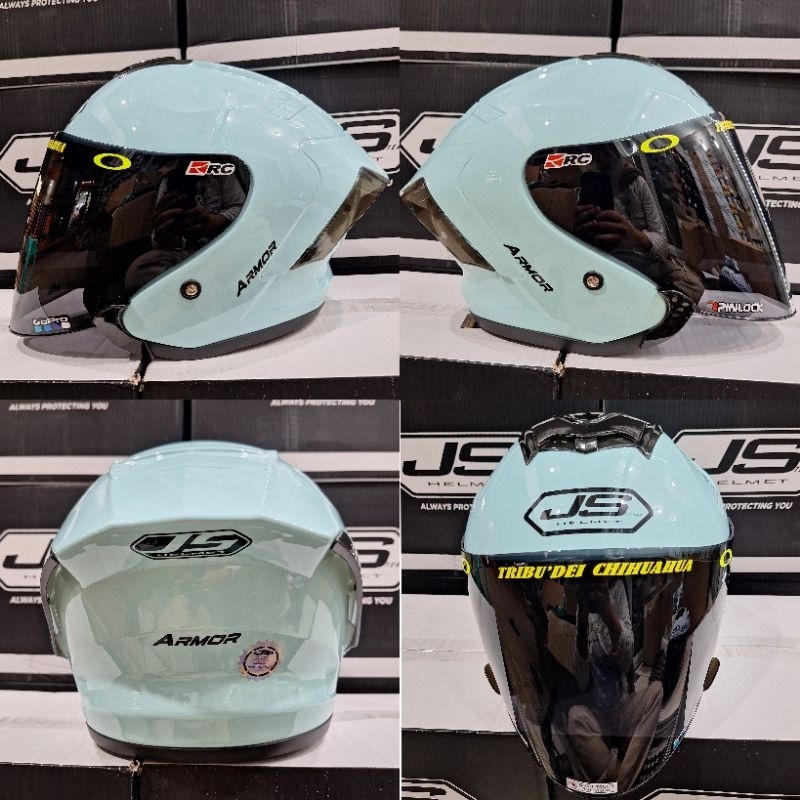 Jual HELM JS ARMOR SOLID EASY GREEN SINGLE VISOR | Shopee Indonesia