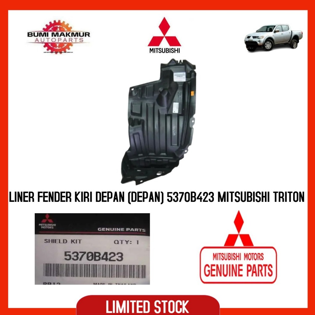 Jual LINER FENDER KIRI DEPAN (DEPAN) 5370B423 MITSUBISHI TRITON ...