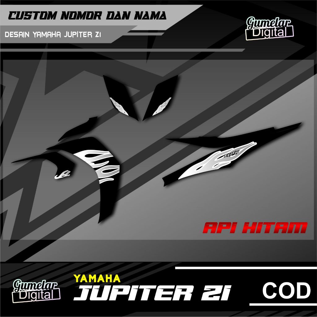 Jual STRIPPING SIMPEL YAMAHA JUPITER Z1 API HOT WHEELS CUSTOM NAMA ...