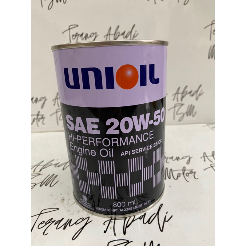 Jual Oli UNIOIL (800 ml) SAE 20W-50 Oli Union | Shopee Indonesia
