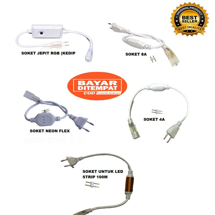 Jual ADAPTOR SOKET COLOKAN UNTUK LED STRIP SELANG , NEON FLEX, LED ...