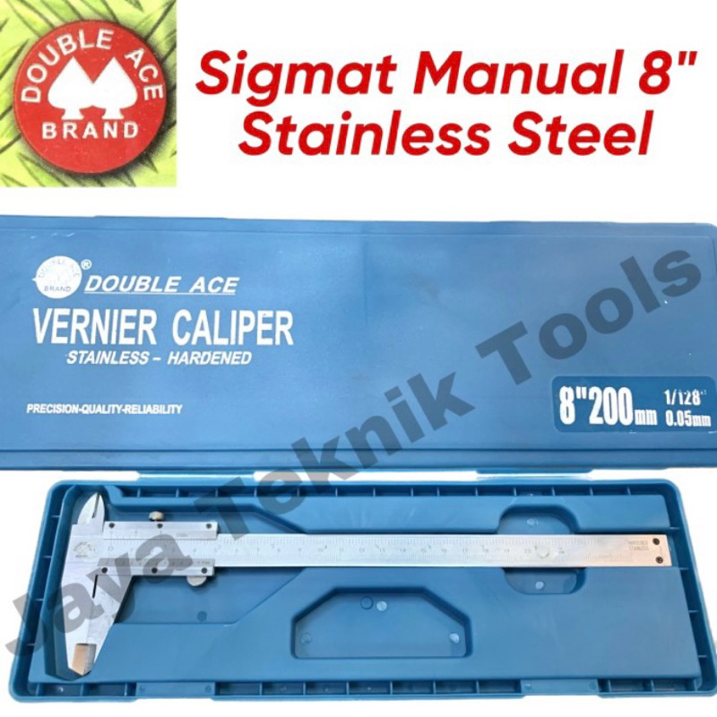 Jual Jangka Sorong Sigmat Manual 8" 200mm Double Ace Stainless Vernier Caliper Besi | Shopee ...