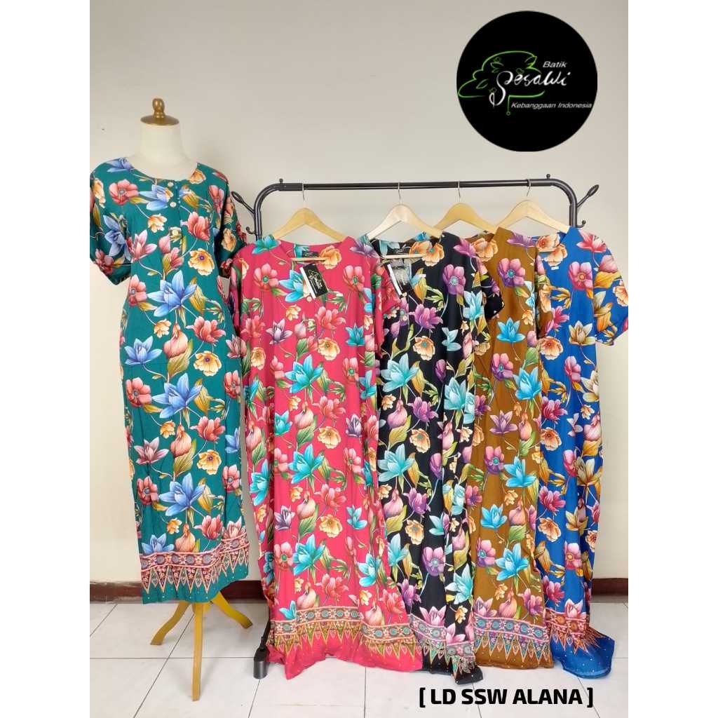 Jual Ld SESAWI ALANA Batik Kekinian Modern Longdres Lengan Pendek ...