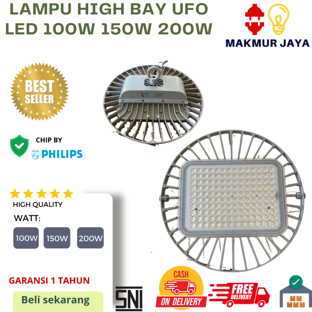 Jual LAMPU HIGH BAY UFO LED 100WATT / HIGH BAY LED UFO GARANSI 100W HIGH BAY UFO | Shopee Indonesia
